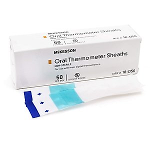 McKesson Oral Thermometer Sheaths, Disposable Probe Cover for Digital Thermometer, 50 Count