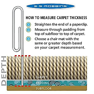 ES Robbins EverLife Anchor Bar Lipped Vinyl Chair Mat for High Pile Carpet, 45 by 53-Inch, Clear