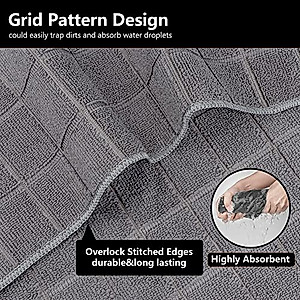 HOMEXCEL Kitchen Towels 6 Pack,Soft and Super Absorbent Hand Towels,Lint Free Waffle Weave Check Plaid Washcloths Bath Towel for Travel Gym Hotel,15 x 25 inch