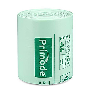 Primode 100% Compostable Bags, 8 Gallon (30L) Food Scraps Yard Waste Bags, 50 Count, Extra Thick 0.85 Mil. ASTM D6400 Compost Bags Small Kitchen Trash Bags, Certified by BPI and TUV