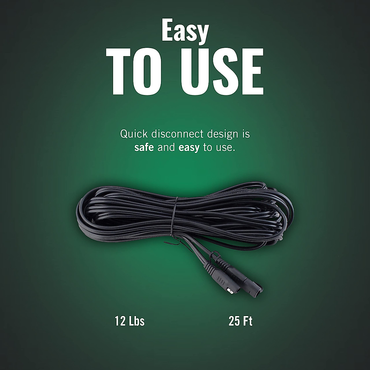 Battery Tender 25 Foot Extension SAE Cable 4 Pack - Designed for Use with Battery Tender Chargers - Quick Connect Plugs for Easy Connection to Motorcycle, Cars, ATVs and More - 081-0148-25-BG4