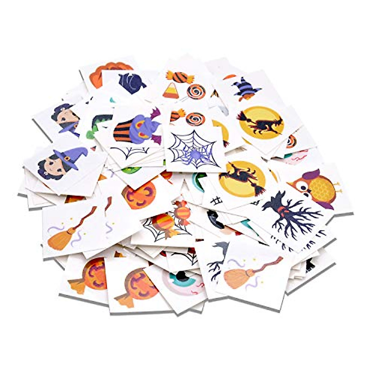 300+ Assorted Halloween Temporary Tattoos including 90 Glow in the Dark Tattoos (54 Designs) for Kids Halloween Trick or Treat Party Supplies, Class Hang out Give away Treat!