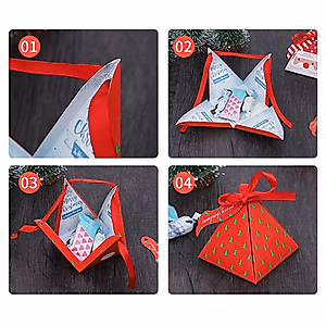 Alapaste Gift Boxes Set of 30 Decorative Candy Boxes,Cookies, Goodies Christmas Candy Bags Santa Claus Reindeer Xmas Tree Gift Box Present Packaging for Festival Holiday New Year (Santa Claus)