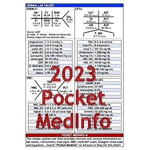 MedInfo - Pocket Medical Reference, Lab Values, History and Physical Exam (Laminated)