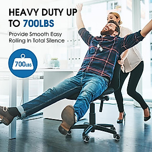 MaxGear Office Chair Wheels, 2 Inch Replacement Soft Mute Desk Caster Wheels for Work & Gaming Chair, Heavy Duty and Safe Rolling for All Floors & Hardwood, Universal Fit for 98% of Chairs, Set of 5