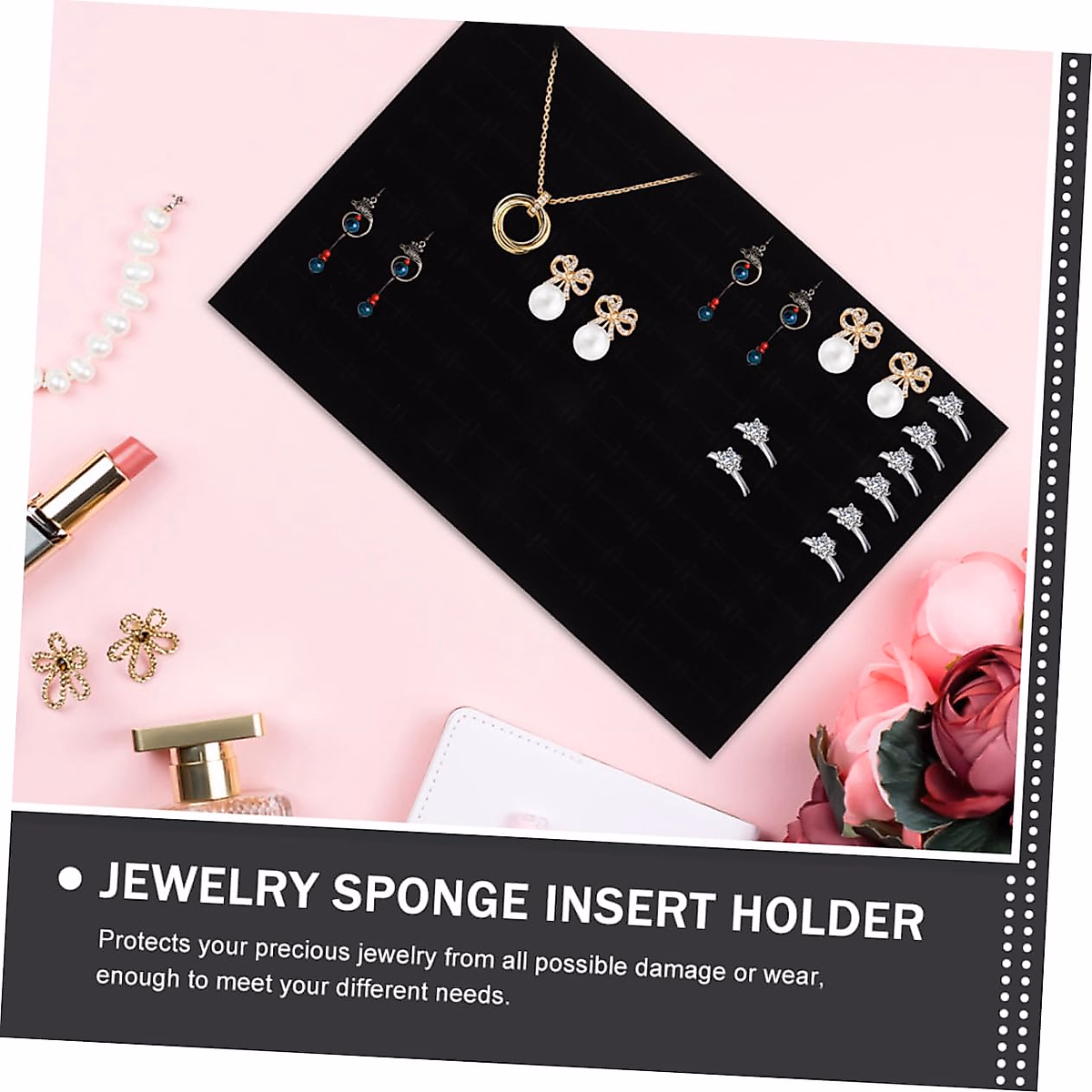 Abaodam 6 Pcs Jewelry Box Ring Insert Display Jewelry Supplies Ring Displays for Selling Earrings Insert Ear Stud Pad Jewelry Display Pads Ring Case Hair Accessories Sponge Travel Necklace