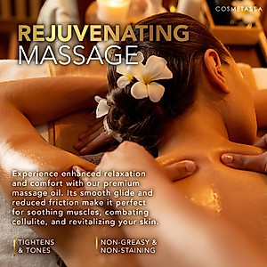 Cellulite Massage Oil & Hot Cream - 100% Natural Cellulite Oil & Gel, Highly Absorbable, Firm, Tone, Tighten & Moisturize Skin - Soothes Muscles (8.8 Fl Oz Each Bottle)