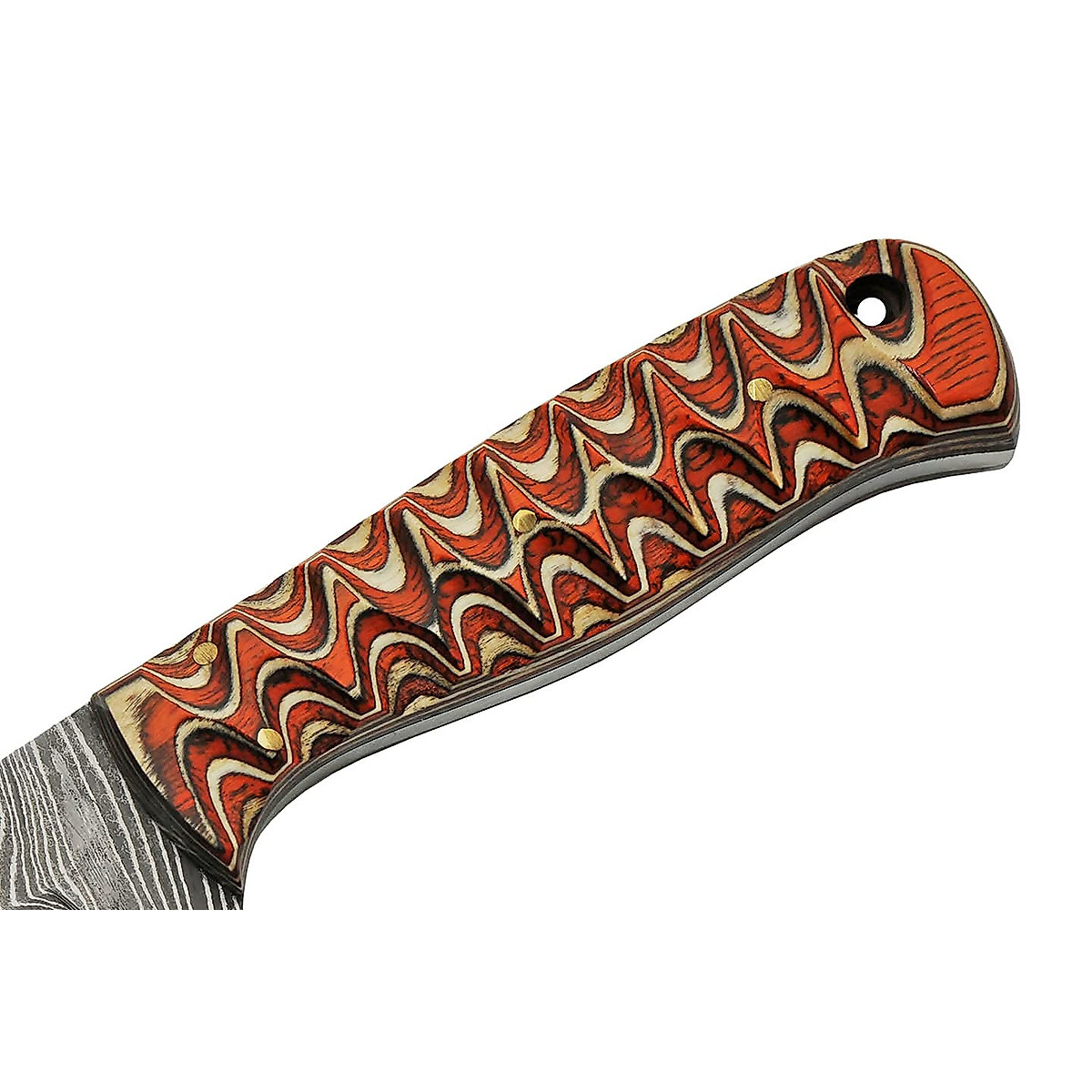 Szco Supplies 8" Orange Twisted Wood Exotic Hunting Knife with Sheath