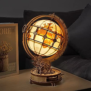 ROBOTIME 3D Puzzles for Adults, Wooden Puzzle Model Kits for Adults to Build, Unique Gift Aesthetic Desk Decor with LED Light