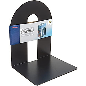 Officemate Heavy Duty 10" Bookends, Non-Skid Base, Black, Pair (93142)