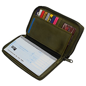 Swiss Marshall Women's RFID Blocking Double Zipper Smartphone Leather Wallet with Removable Checkbook Holder (Green)