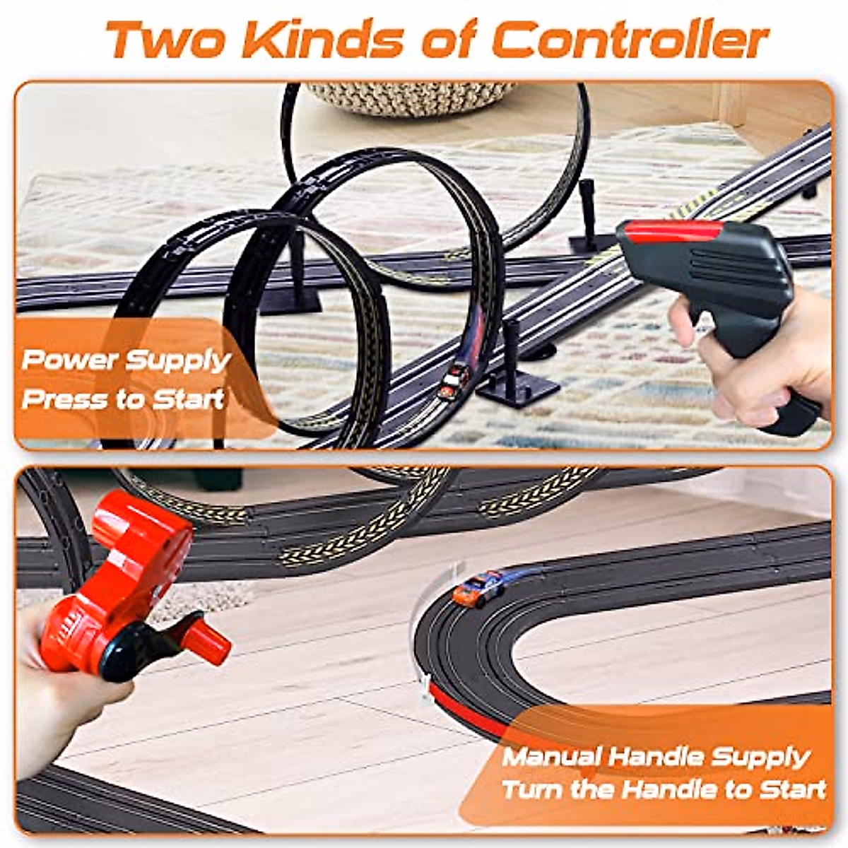 High-Speed Slot Car Race Track Playset, Deluxe Size Car Racing Games for Kids Electric Powered Super Loop Speedway with Two Cars for Dual Racing, Kids Toys for 6 7 8 9 10-16 Years Old Boys Gifts