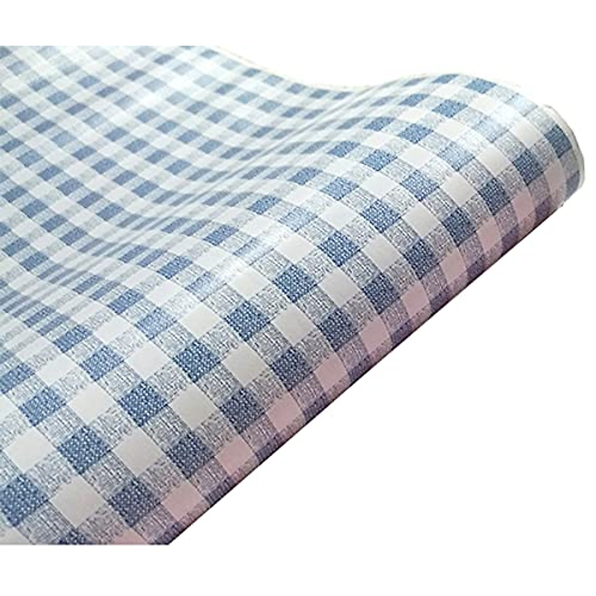 Gow4u Decorative Gingham Dresser Drawer Shelf Liner Self Adhesive Vinyl Contact Paper for Kitchen Cabinets Pantry Refrigerators Arts Crafts Decal (Blue, 17.7x117 Inches)