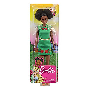 ​Barbie Dreamhouse Adventures Nikki Doll, Brunette, 11.5-Inch, in Green Dress, Gift for 3 to 7 Year Olds