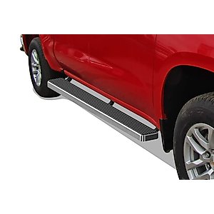 APS (Stainless Steel Polished Silver 6in Boards Compatible with Silverado Sierra 1500 2019-2025 Extended Cab & 2500 3500 2020-2025 (Exclude 19 1500 LD)(Silverado 1500 LTD Sierra 1500 LD 2022)