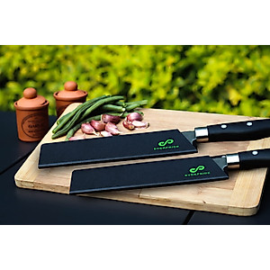 EVERPRIDE 10 Inch Chef Knife Sheath Set (2-Piece Set) Universal Blade Edge Cover Guards for Chef and Kitchen Knives – Durable, BPA-Free, Felt Lined, Sturdy ABS Plastic – Knives Not Included