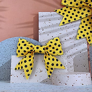 12 Yards Bumble Bee Ribbons Bee Wired Edge Ribbon Honeybee Decorative Ribbons Yellow Craft Ribbons for Wrapping Floral Hanging Ornaments Home Decoration