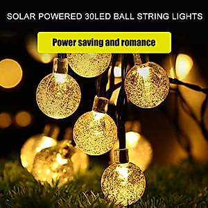 GOTOTOP LED Outdoor String Lights,Durable Solar Powered 30 LED Globe Balls Fairy Lights for Indoor Outdoor Home Garden Yard Halloween Party Lamp Decor