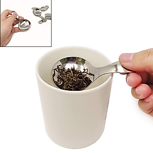 Honbay 4PCS Stainless Steel Short Handle Spoon for Salt Condiments Dessert Tea Coffee (silver)