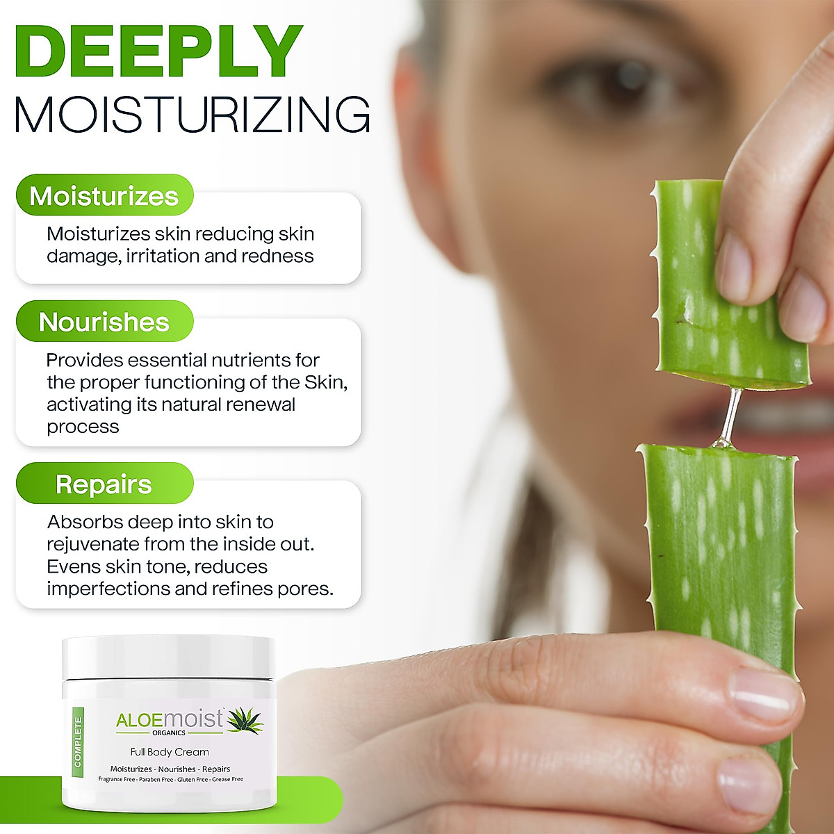 Natural Aloe Vera Body Lotion - Face & Body Moisturizing Cream with Organic Aloe Vera Gel, Vitamin E Oil, Vitamin C, Retinol Cream, Shea Butter – Anti Aging Face Moisturizer for Women, Dry Skin (8 oz)