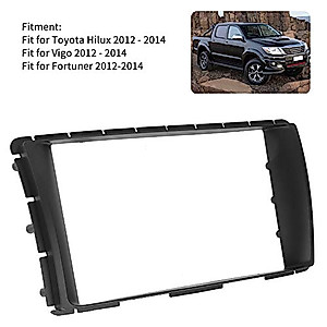 Double DIN Car Stereo Install Kit | 2Din 7in Navigation Fascias Frame DVD Radio Player Panel Trim Fits for Toyota Hilux 2012-2014 Vigo 2012-2014 Fortuner 2012-2014