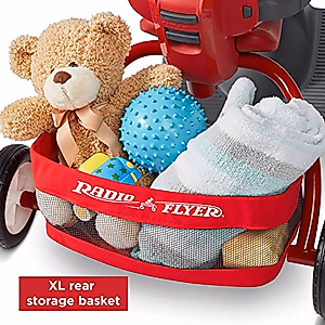 Radio Flyer Deluxe EZ Fold 4-in-1 Stroll 'N Trike, Red Tricycle, Toddler Bike
