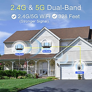 OJR 2K HD Light Bulb Security Camera, 5G/2.4G WiFi PTZ Camera Wireless Outdoor, Motion Detection and Alarm, Full Color Night Vision, Two-Way Audio, Easy Installation