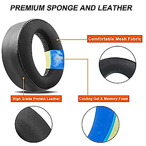 GVOEARS Ear Pads Cushions Replacement for Sony Playstation 5 PS5 Pulse 3D Wireless Headset (Cooling-Gel Black)