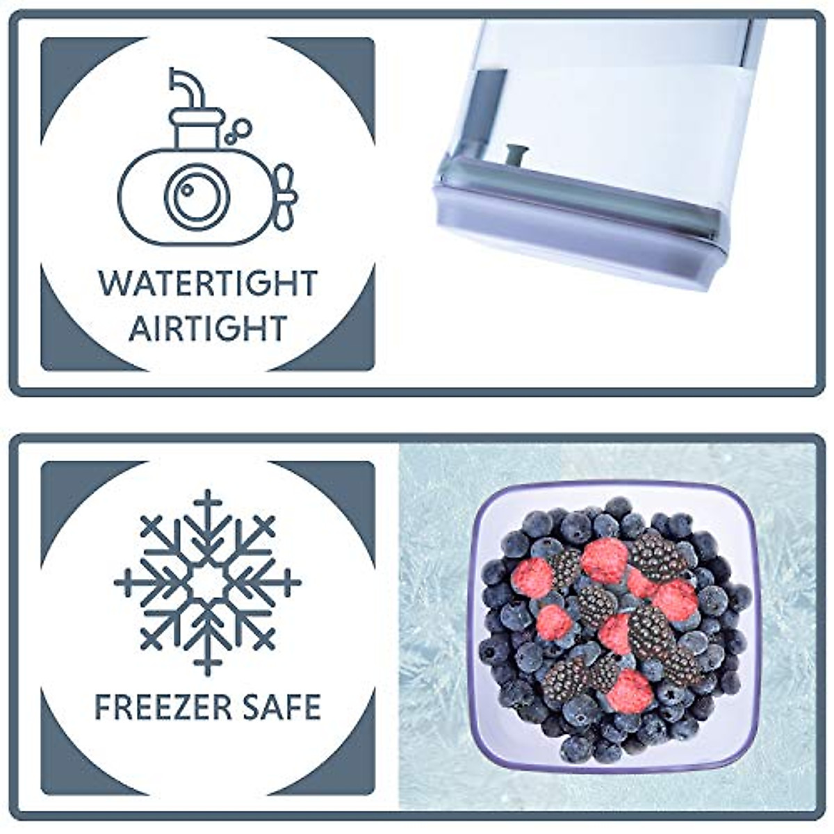 iChewie - BopTop (1pc - 500ml) Airtight Food Storage Container – Mechanical Silicone Seal Canister - BPA-Free - 0.5Qt