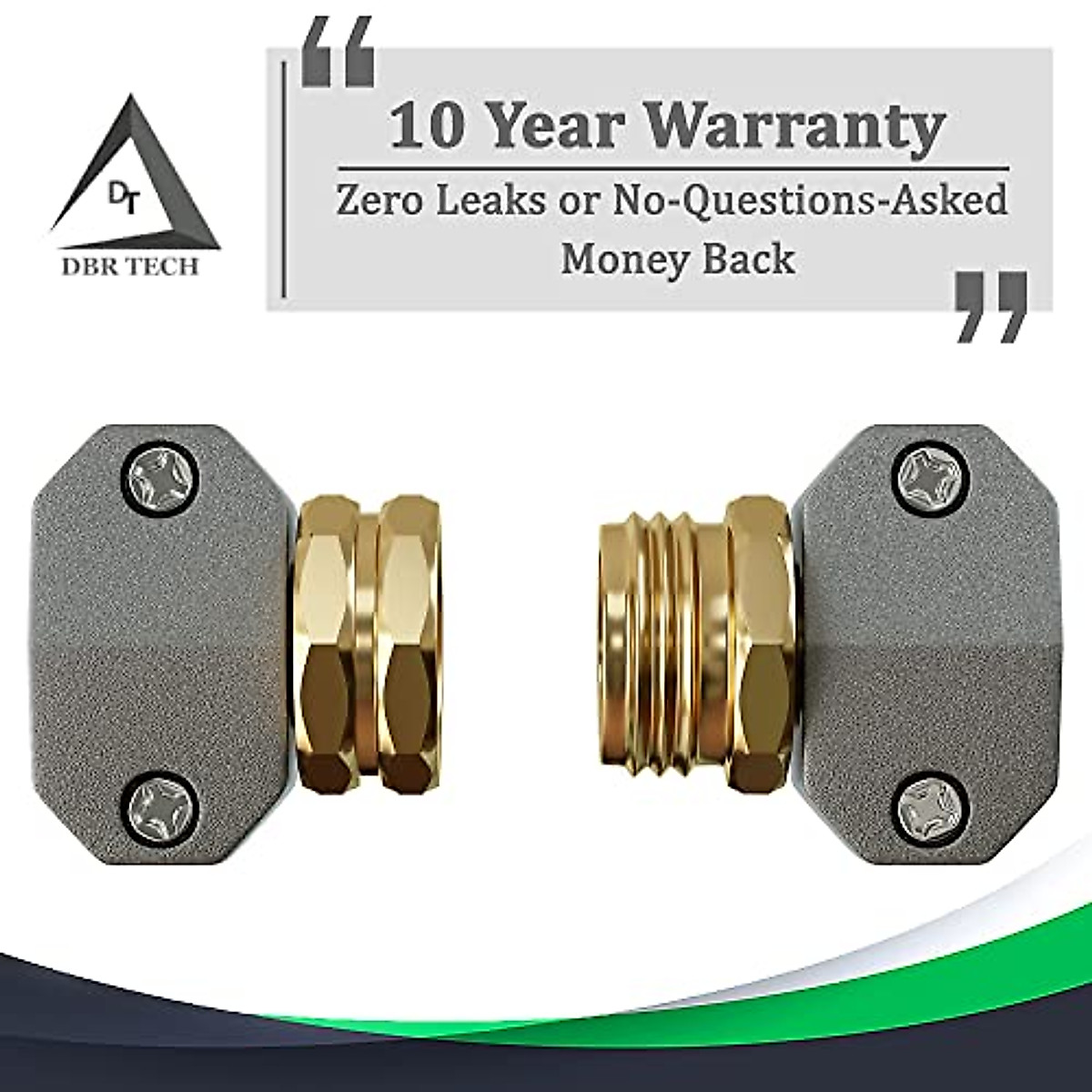 DBR Tech Garden Hose Repair Kit, Male and Female Solid Aluminum Alloy ...