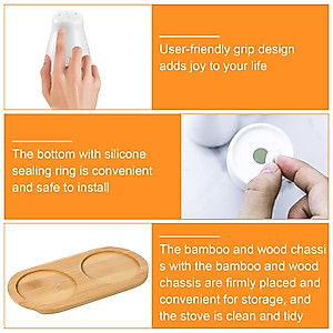 Ceramic Salt and Pepper Shakers Set: YIDM 2 Piece Set with a Bamboo Tray Ceramic Salt Shaker Ceramic Salt and Pepper Shakers Unique Salt and Pepper Set for Cooking, BBQ, Kitchen and Resturant Decor