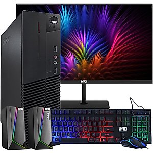 Lenovo ThinkCentre Computer Desktop PC, Intel Core i5 4th Gen, 16GB RAM, 2TB HDD, MTG New 22 inch LED Monitor, RGB Speaker and Keyboard Mouse, WiFi, Windows 10 Pro (Renewed)