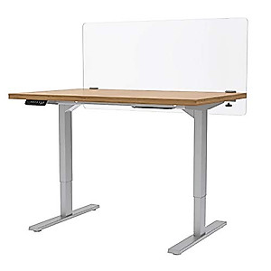 VaRoom Privacy Partition and Sneeze Guard, Frosted Acrylic Clamp-On Desk Divider – 48” W x 24”H Privacy Desk Mounted Cubicle Panel