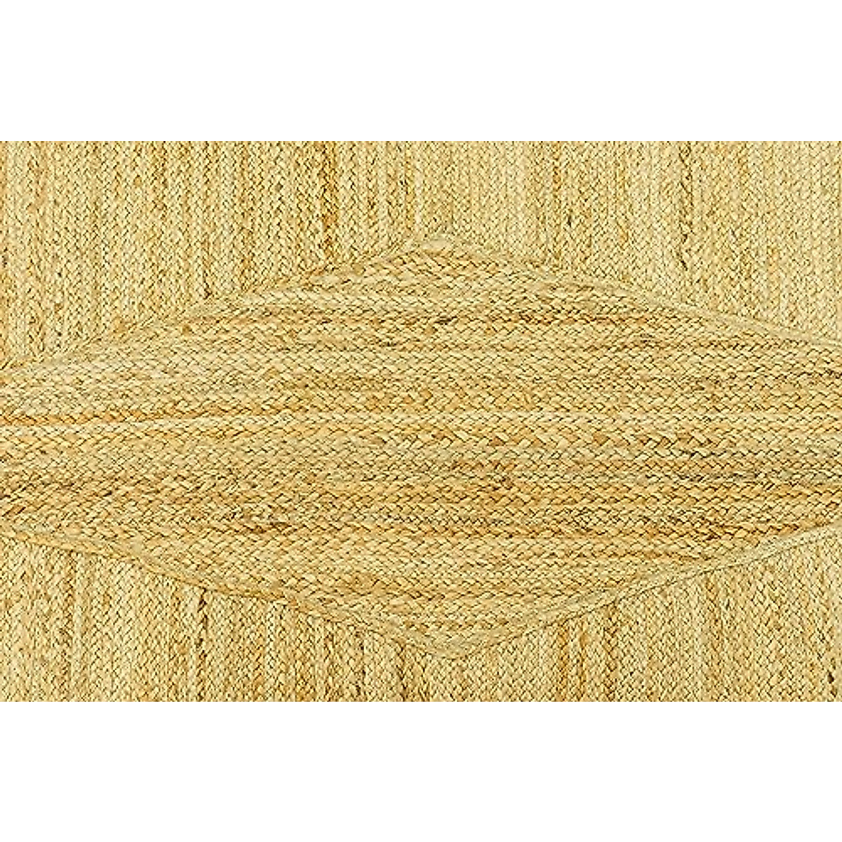 CASAVANI Collection Rectangular Area Rug - 4x6 Ft' Beige Braided Jute Rug Geometric Kilim Rug Indoor Outdoor Use Carpet Flatweave Rugs for Bedroom Dining Room Living Room