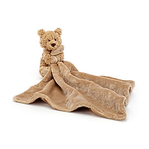 Jellycat Bashful Fudge Puppy Soother, 13.5 inches | Security Blanket & Lovey for Babies | Baby Gift
