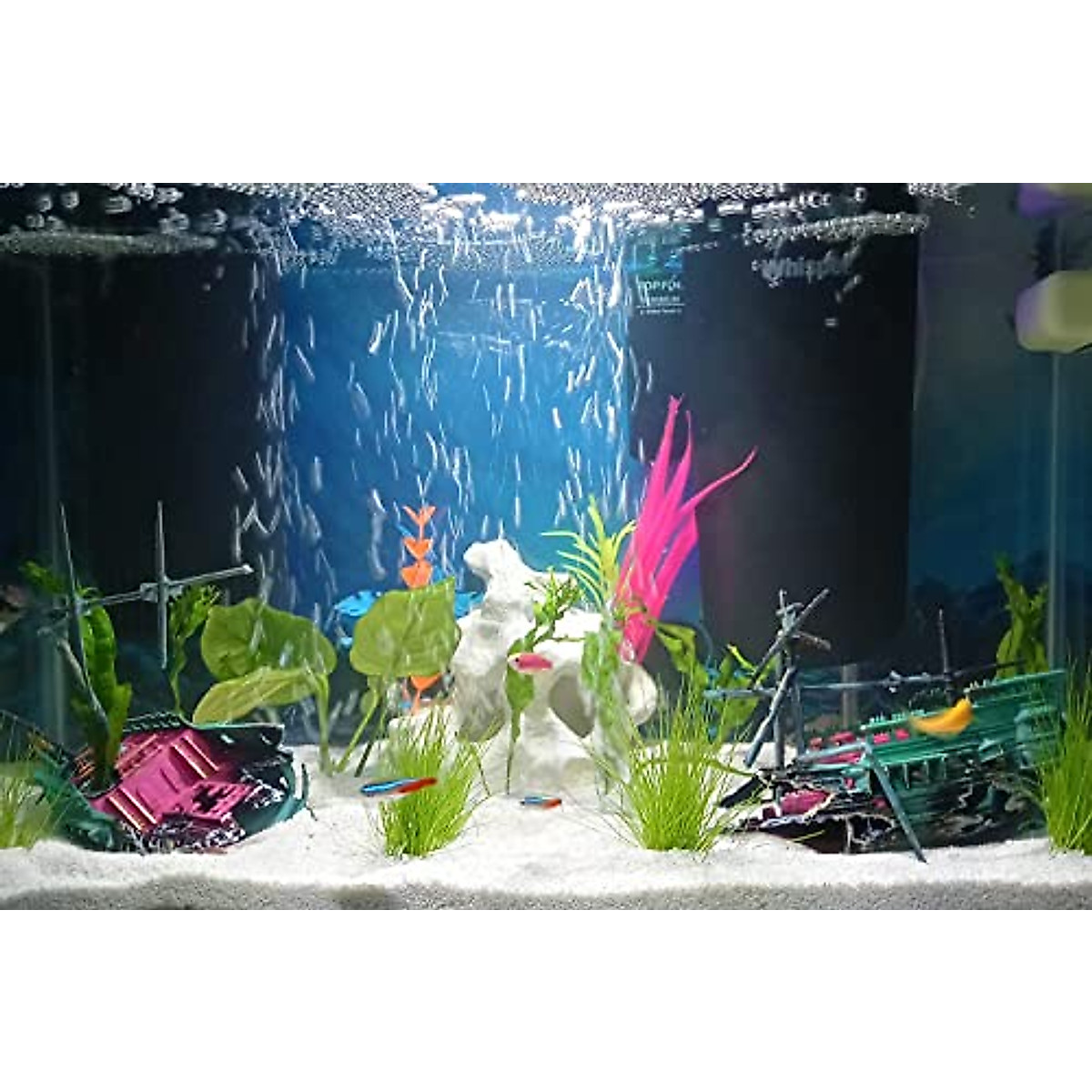 SLOCME Aquarium Shipwreck Decorations - Air Bubbler Sunken Ship Ornament, Fish Tank Air Action Aerating Decorations