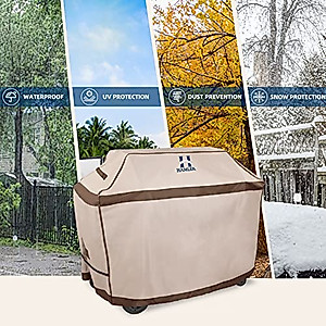 HAMLER Grill Cover 72 Inch, Heavy Duty Waterproof BBQ Covers, Gas Grill Covers Fits Weber Spirit, Weber Genesis, Char-Broil, Nexgrill, Brinkmann, Brown & Beige