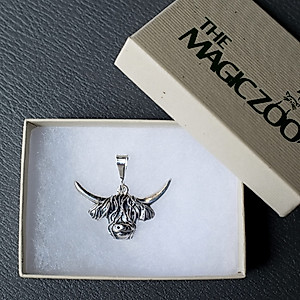 The Magic Zoo Sterling Silver Highland Cow Pendant