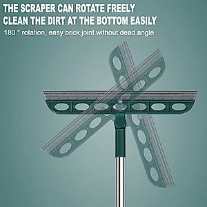 Squeeze Silicone Broom Sweeping,Magic Broom Sweeping Brush Multifunction Magic Broom Sweeper Detachable Floor Squeegee Glass Wiper for Bathroom Kitchen Tile Cleaning (Gray)