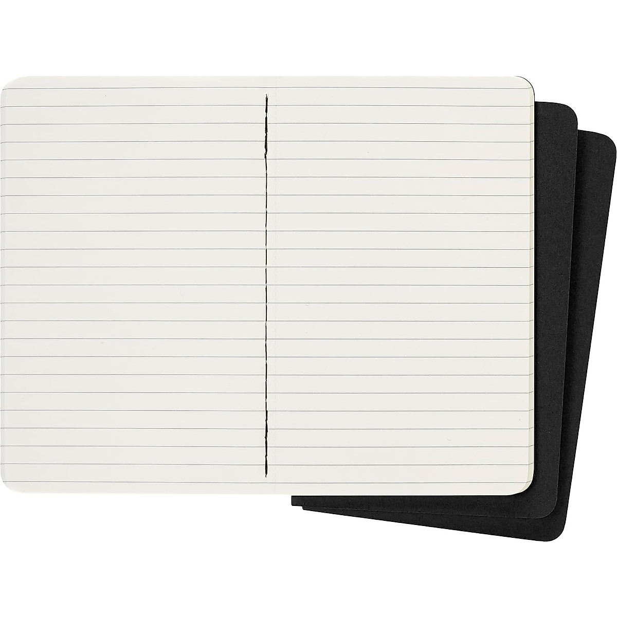 Moleskine Cahier Journal, Soft Cover, Pocket (3.5" x 5.5") Ruled/Lined, Black, 64 Pages (Set of 3)