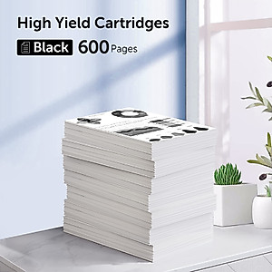 Upsek Remanufacture 62XL Black Ink Cartridge Compatible Ink 62 XL Replacement with HP Officejet 250, HP Envy 5660 7640 5540 5640 5541 5643 7643 7645 (2-Pack Black)