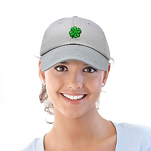 DALIX Four Leaf Clover Hat Baseball Cap St. Patrick's Day Cotton Caps Gray