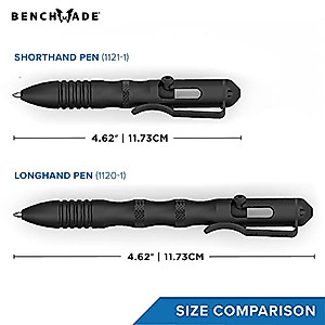 Benchmade - 1121-1 Shorthand Pen, Ergonomic Knurling Pattern, Black 6061-T6 Aircraft Aluminum Handle