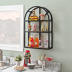 Powell Furniture Linon Penelope Metal Wall Shelves in Black