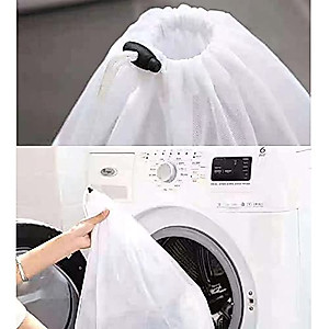 Laundry Bag, Mesh Laundry Bag, Laundry Bags Mesh Wash Bags, Large Heavy Duty Travel Laundry Bags, Washable Laundry Bags for Travel with Locking Drawstring Closure- 2 Pack