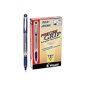 PILOT 28902 Precise Grip Roller Ball Stick Pen Blue Ink 1Mm