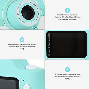 Lurrose Childs Camera Cartoon Digital High Definition: Cartoon Kids, Blue Rechargeable Video Recorder, 32g Mini Kid Toys for New Year Birthday Festival Souvenir Girl Toddler Toys