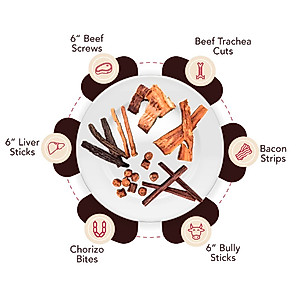 BFF Dog Chews Variety Pack (200 g) - Natural Dog Treats -Rawhide-Free Healthy Dog Chews - Combo Bag with six Different Delicious Treats for Small, Medium and Large Breeds - (aprox. 20 Pieces)