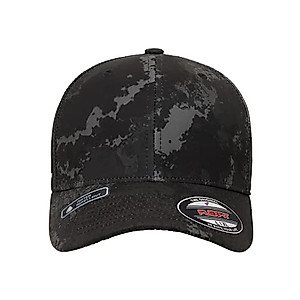 Flexfit unisex adult Flexfit Veil Camo Cap Hat, Poseidon, Large-X-Large US