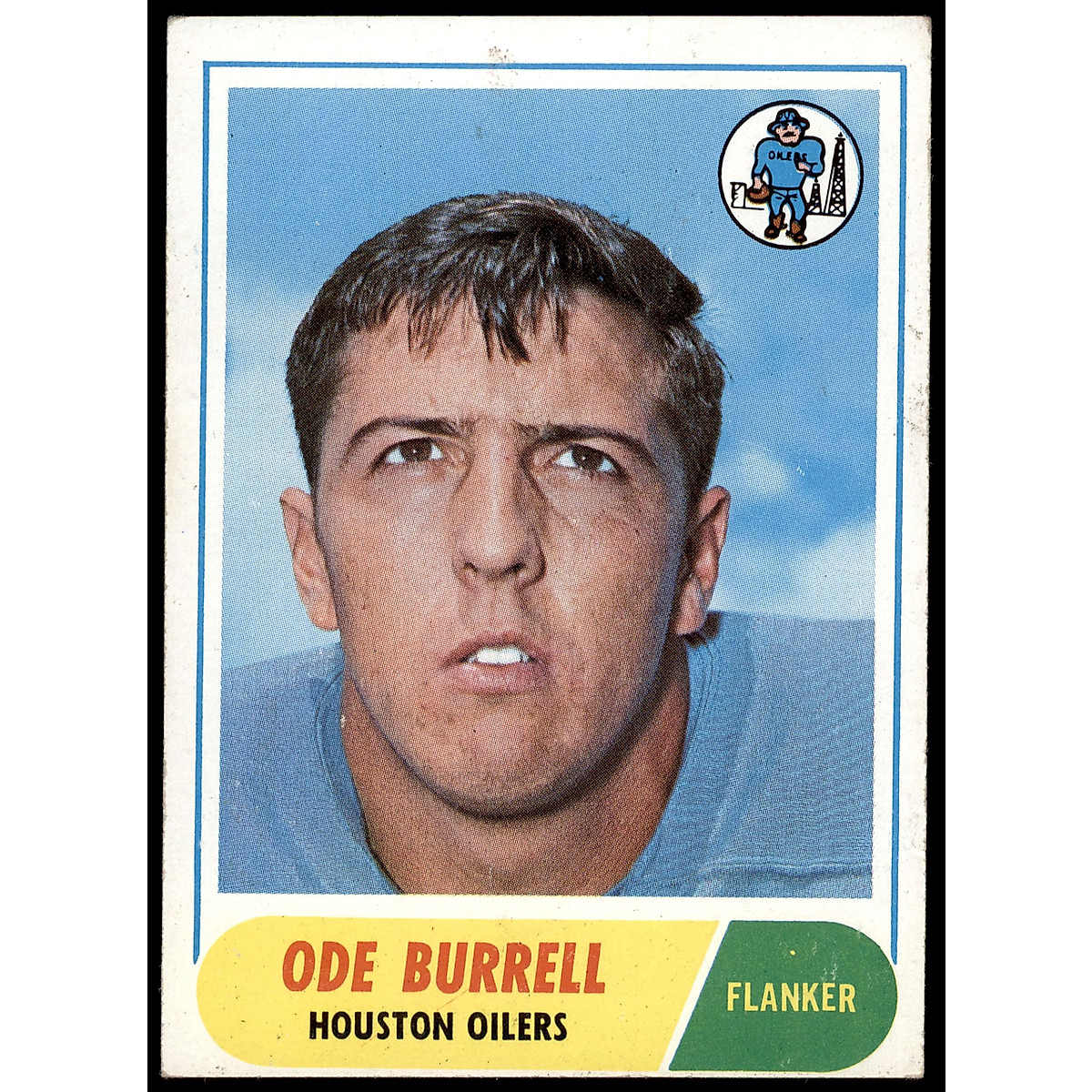 1968 Topps # 146 Ode Burrell Houston Oilers (Football Card) VG Oilers Mississippi St
